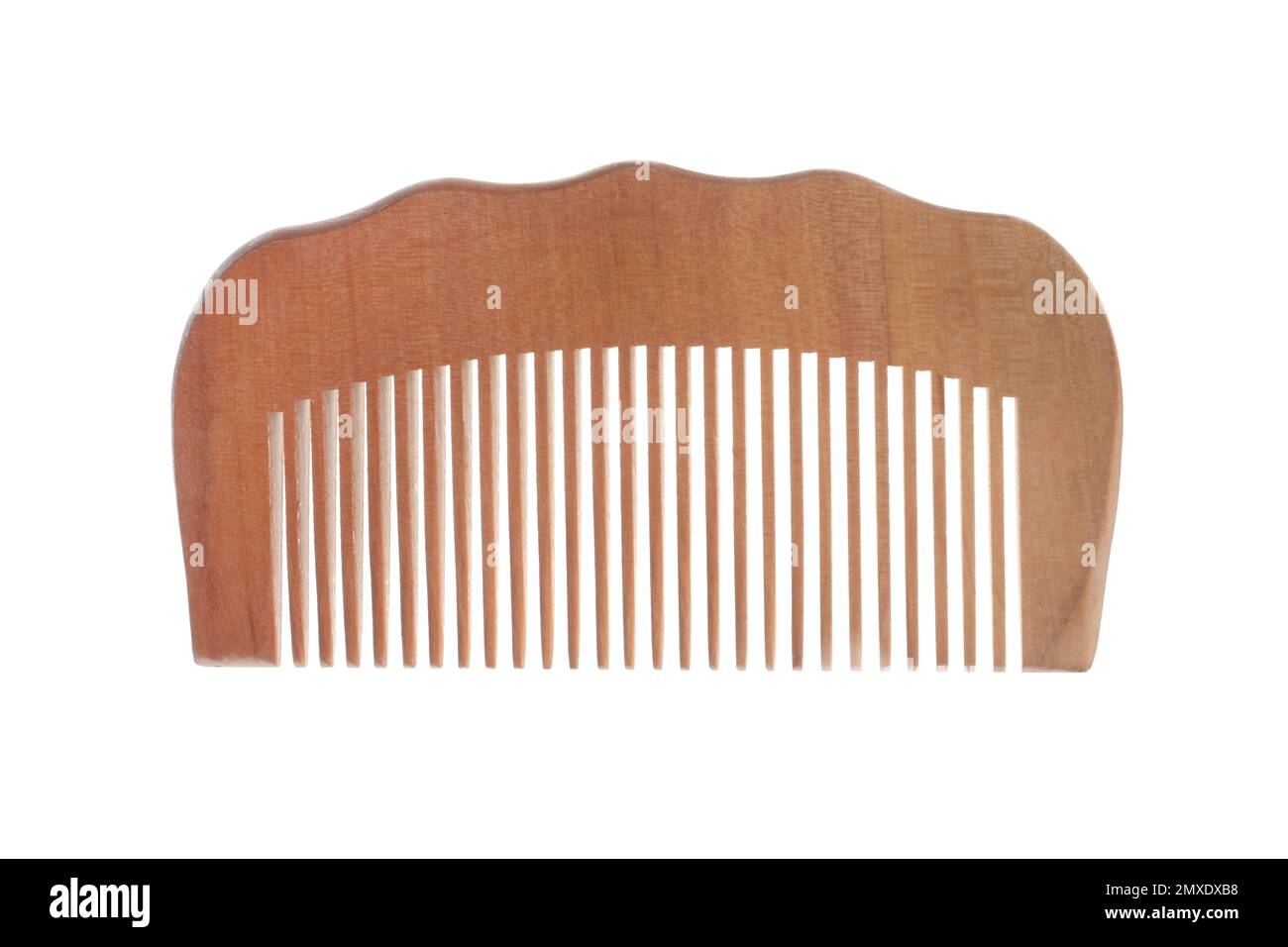 New wooden hair comb isolated on white, top view Stock Photo - Alamy