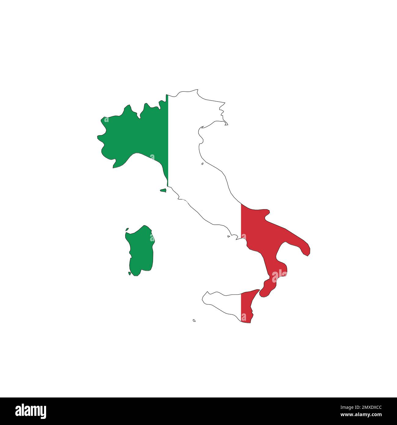 Italy national flag in a shape of country map Stock Vector Image & Art ...