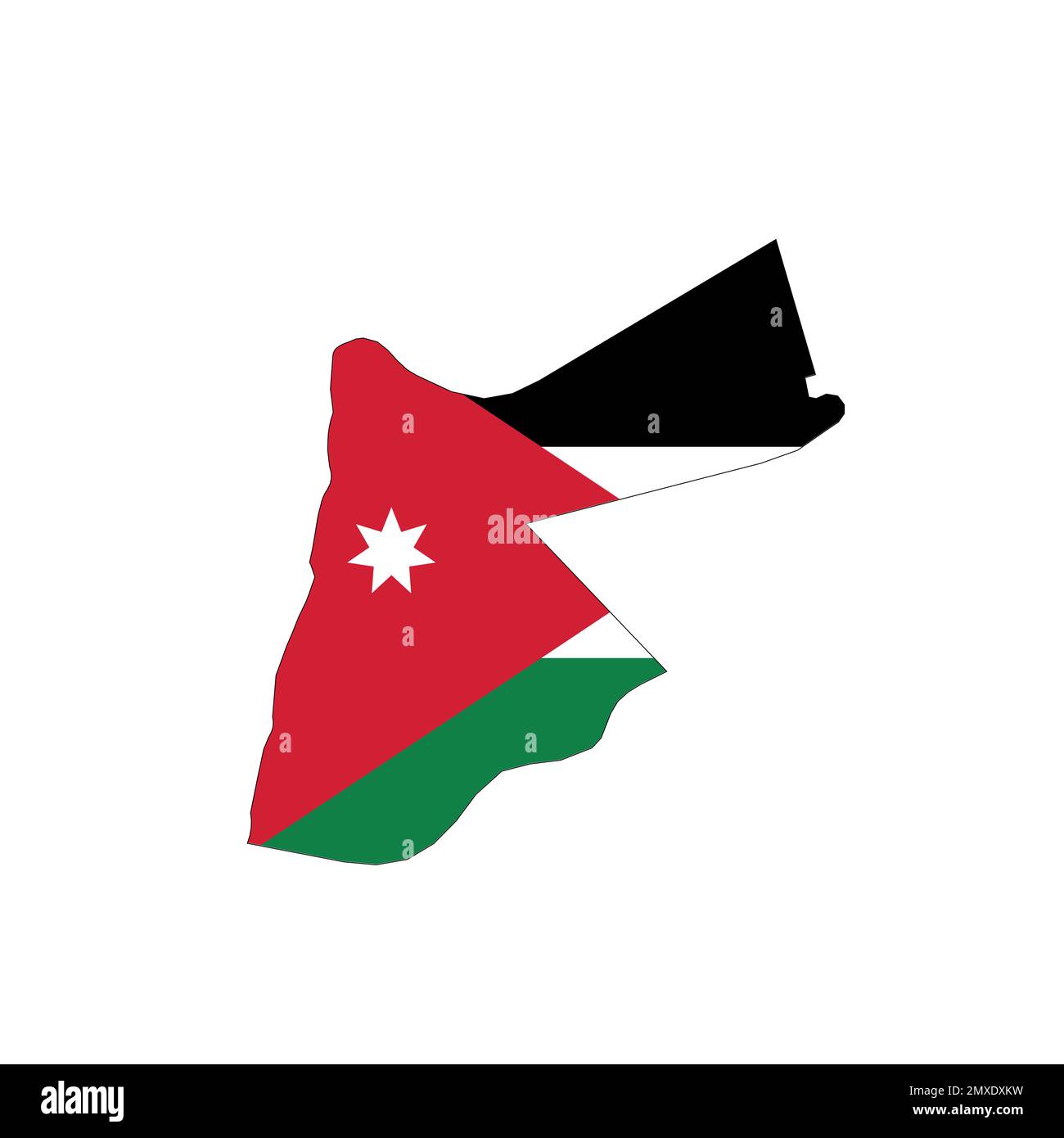 Jordan national flag in a shape of country map Stock Vector Image & Art ...
