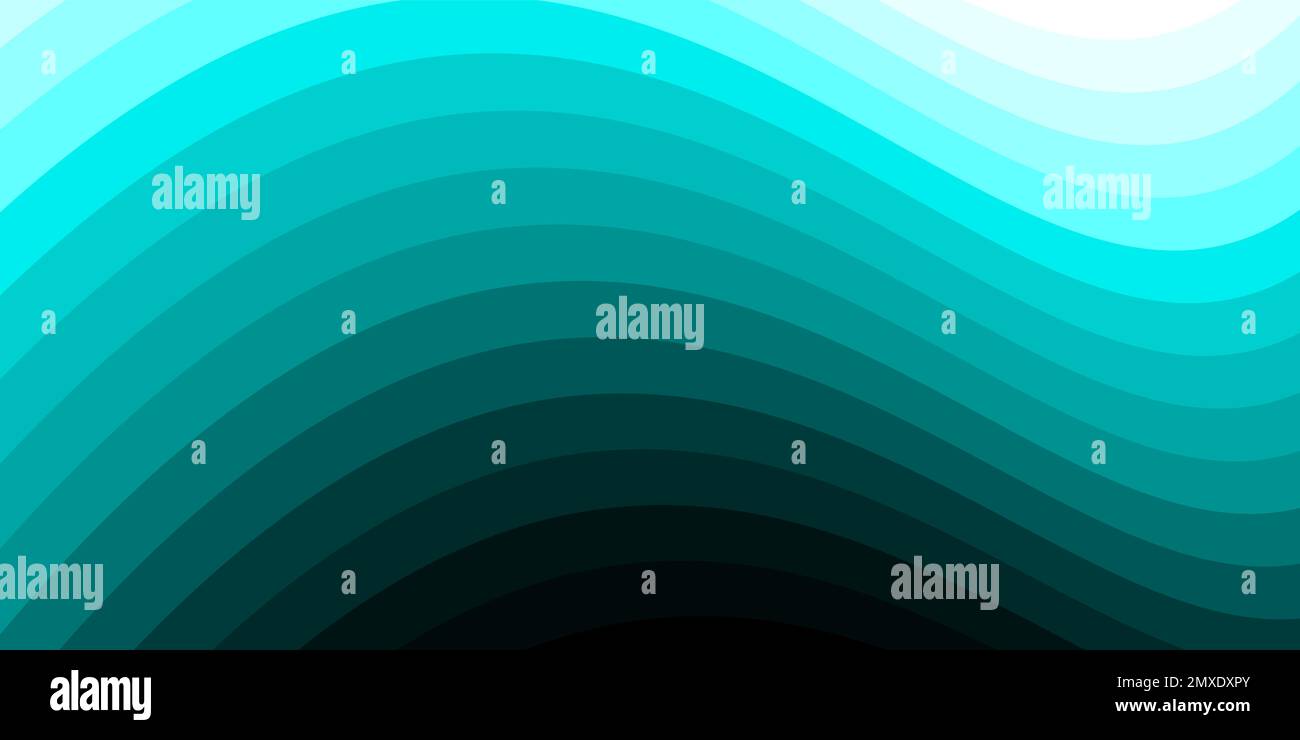 Minimalist teal wave line background template. Abstract curve design ...