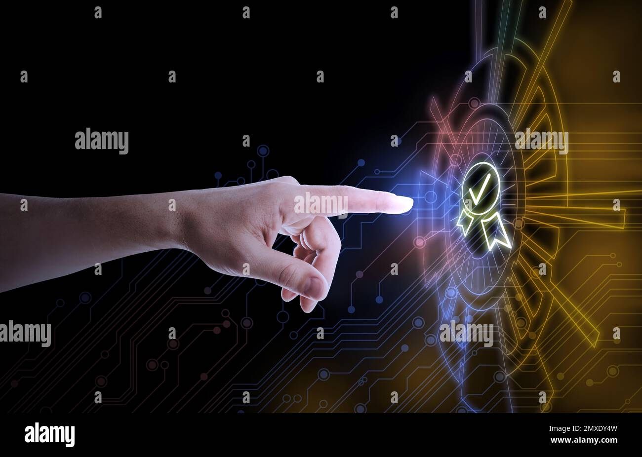 Man using virtual screen hi-res stock photography and images - Alamy