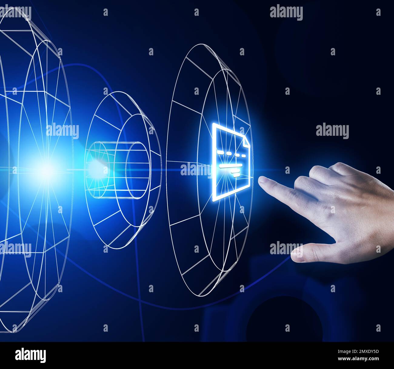 Man clicking on document icon using virtual screen, closeup Stock Photo ... Man clicking on document icon using virtual screen, closeup Stock Photo ...