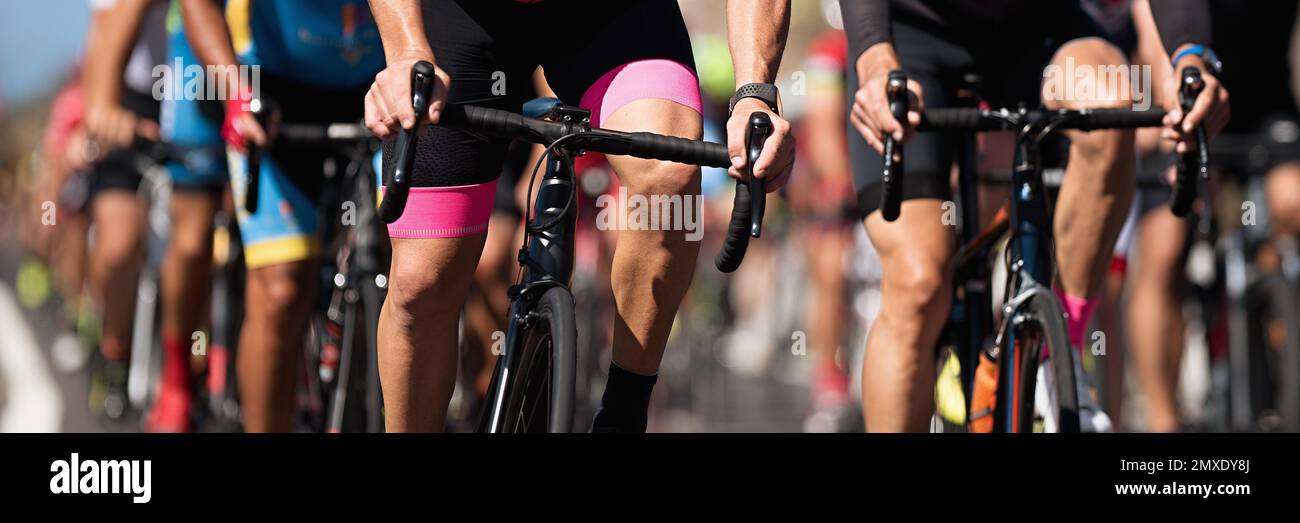 Cycling competition, cyclist athletes riding a race Stock Photo - Alamy