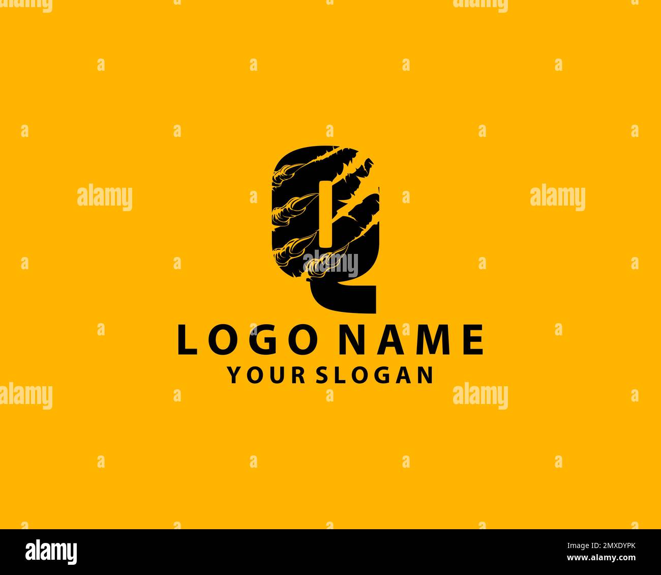 Q letter logo scratch design letter with Business card template Stock ...