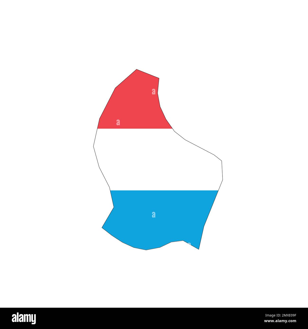 Luxembourg national flag in a shape of country map Stock Vector Image ...