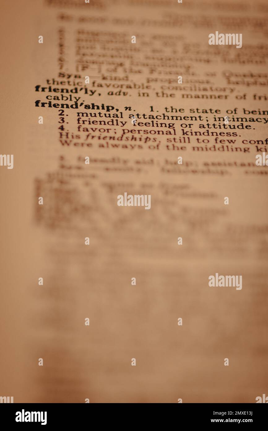 Friendship dictionary definition hi-res stock photography and images ...