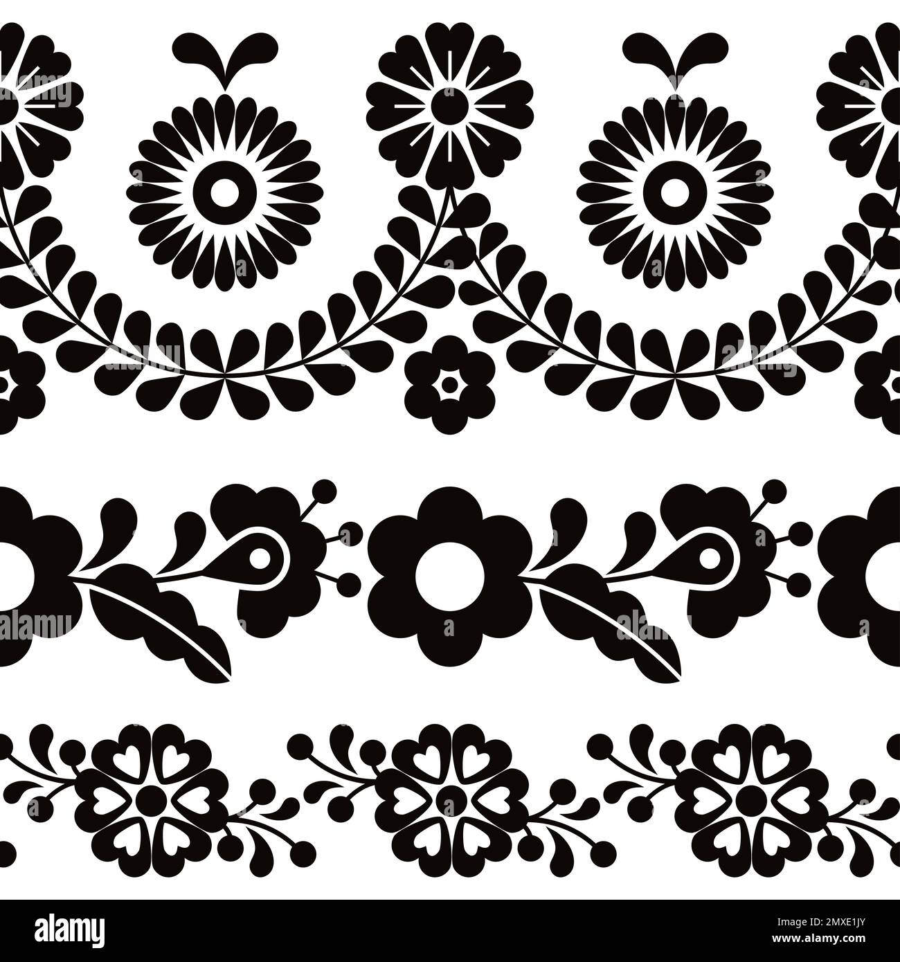Mexican floral vector seamless pattern, floral textile or fabric print ...