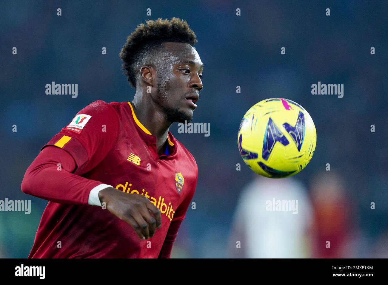 Tammy Abraham of AS Roma during the Italian Cup match between Roma and ...