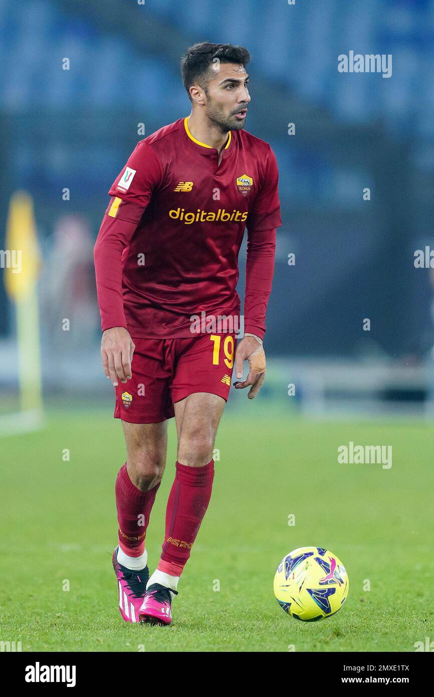 Mehmet Celik of AS Roma during the Italian Cup match between Roma and ...