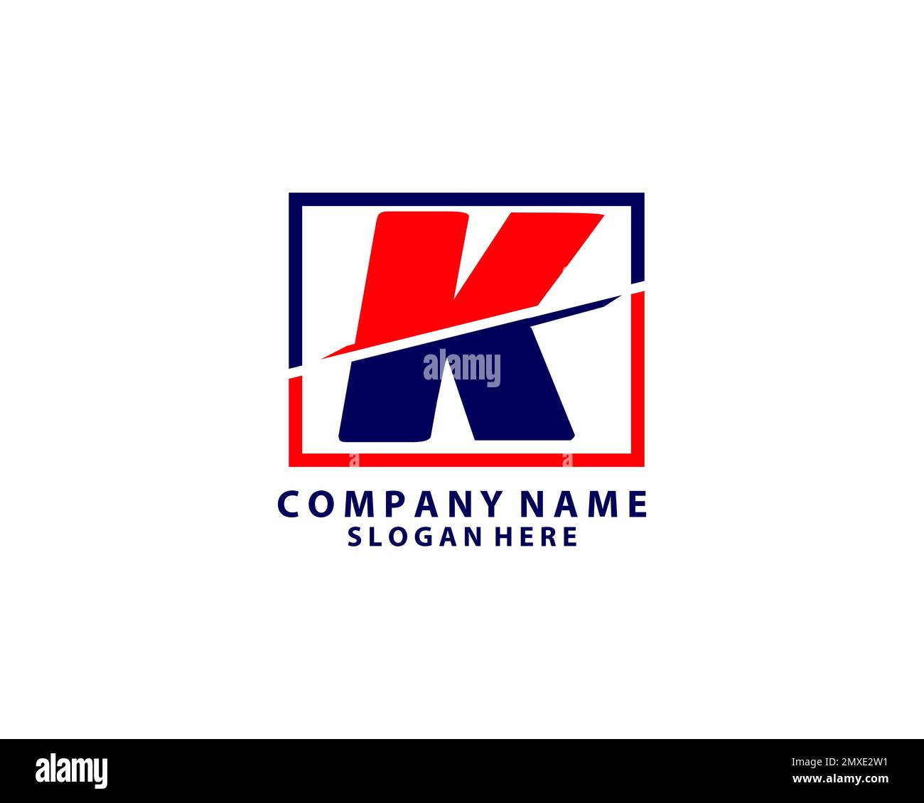 sky blue and red color circular square box get slice into half logo ...