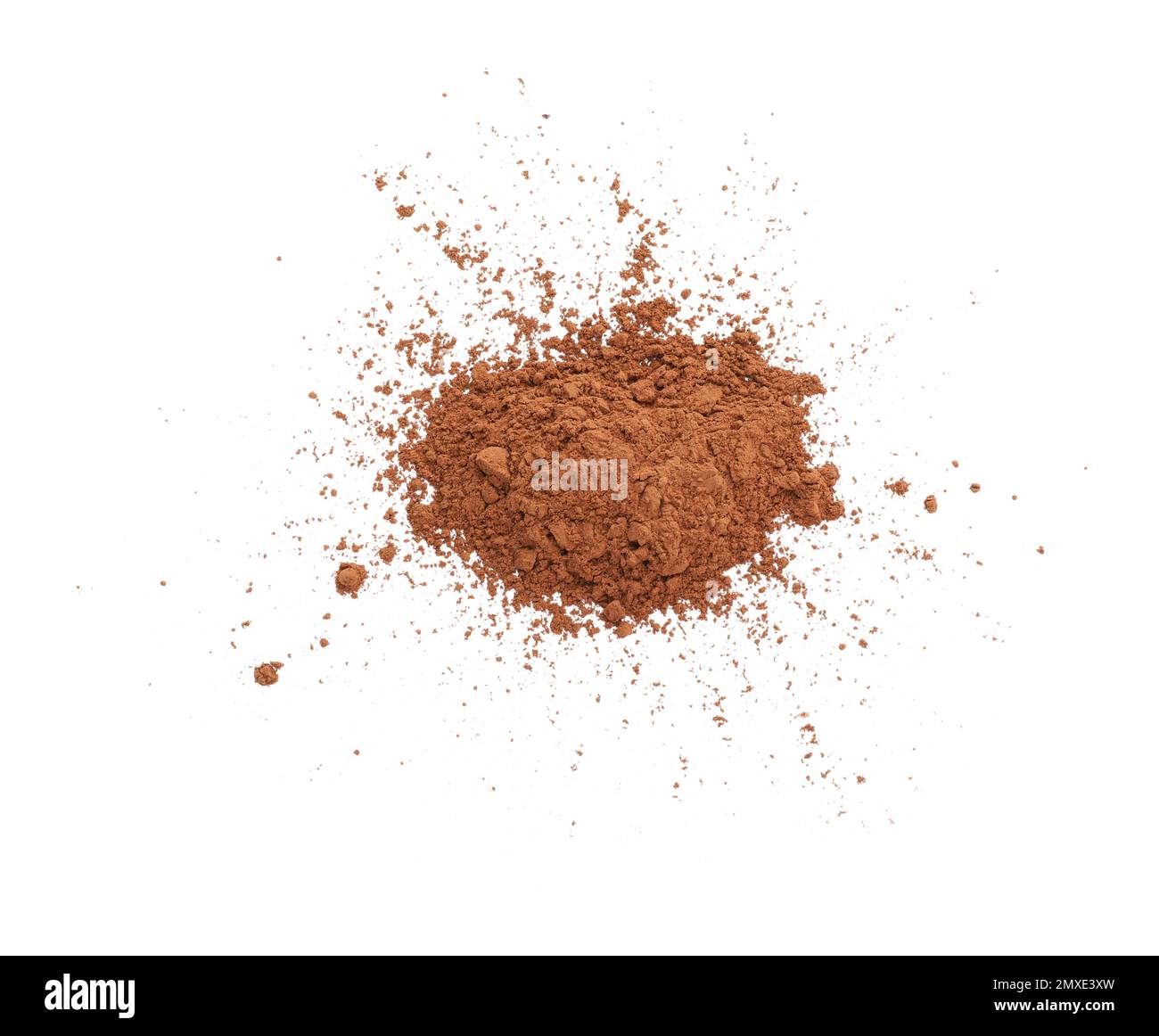 Pile of brown cocoa powder on white background Stock Photo - Alamy