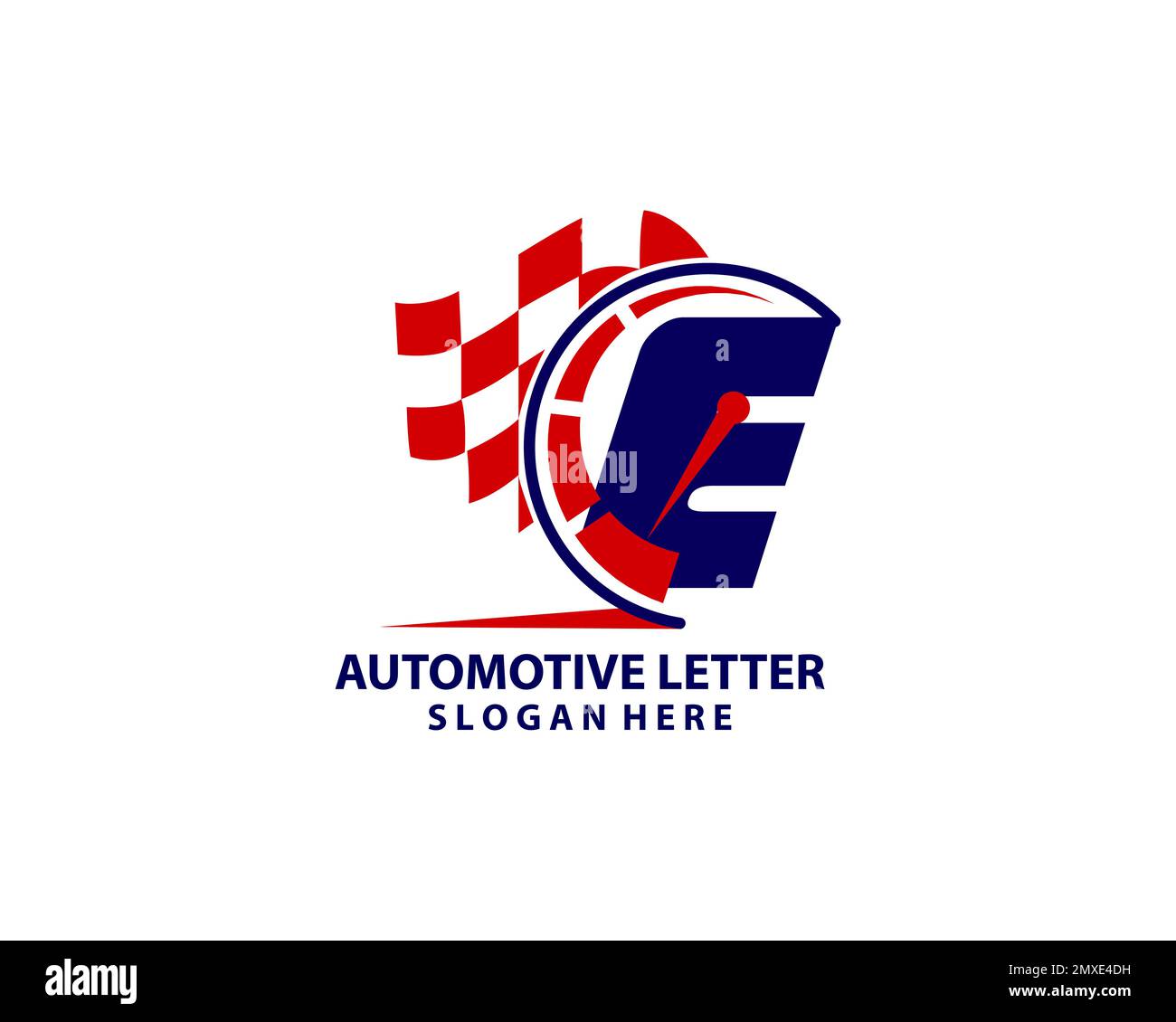 initial letter e and speedmeter logo combination vector logo concept ...