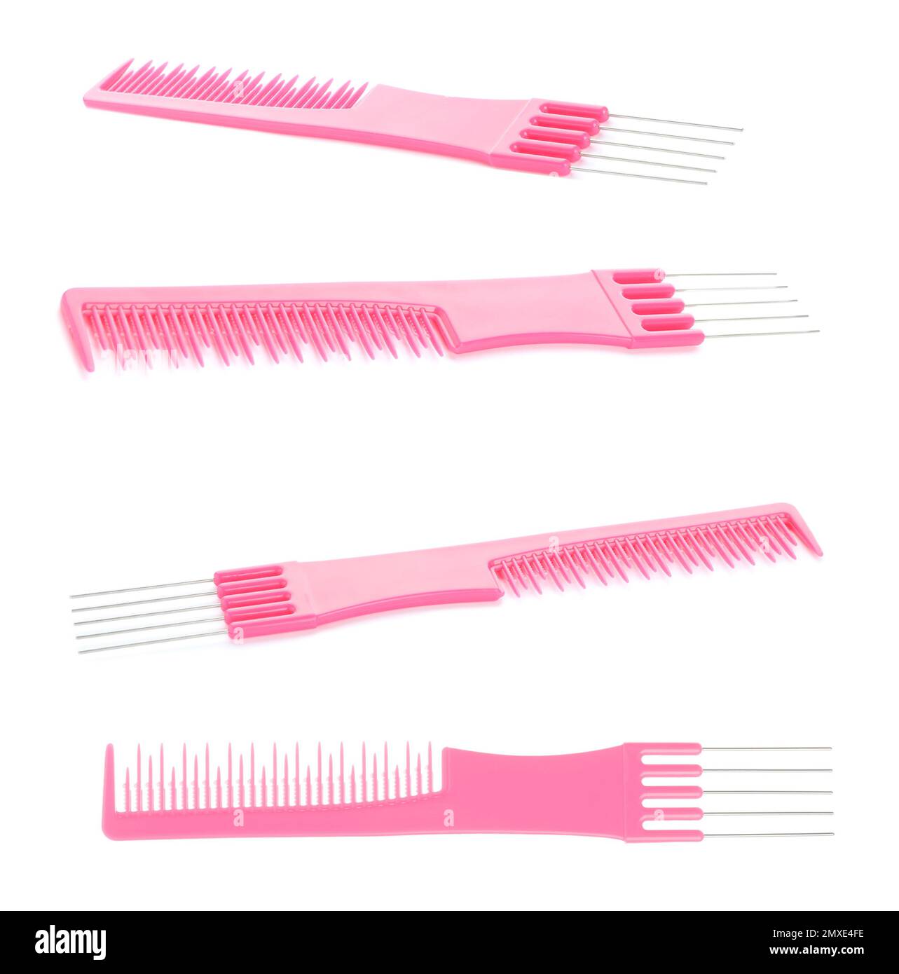 Set with hair combs on white background Stock Photo - Alamy