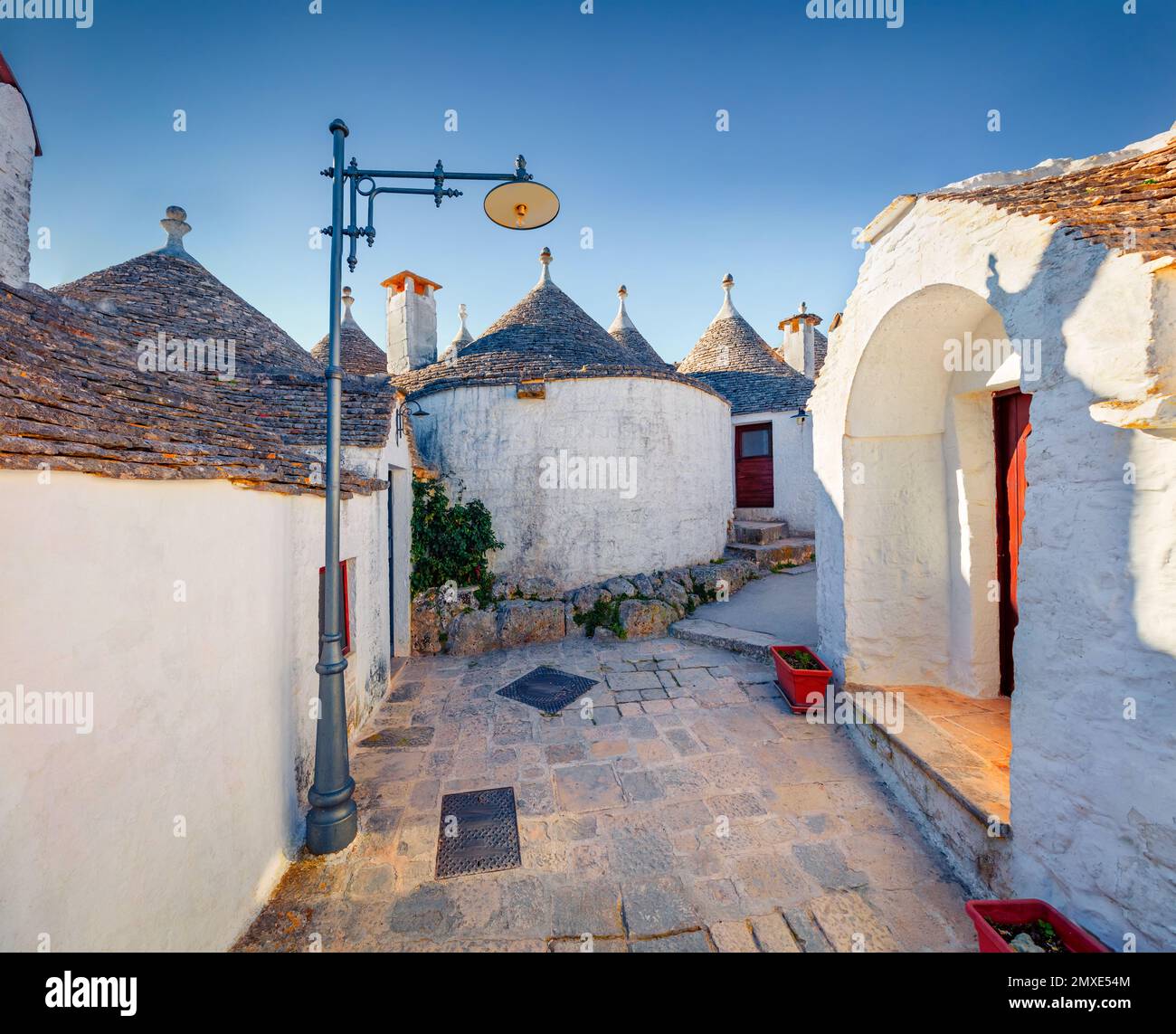 Сharm of the ancient cities of Europe. Splendid morning view of empty ...