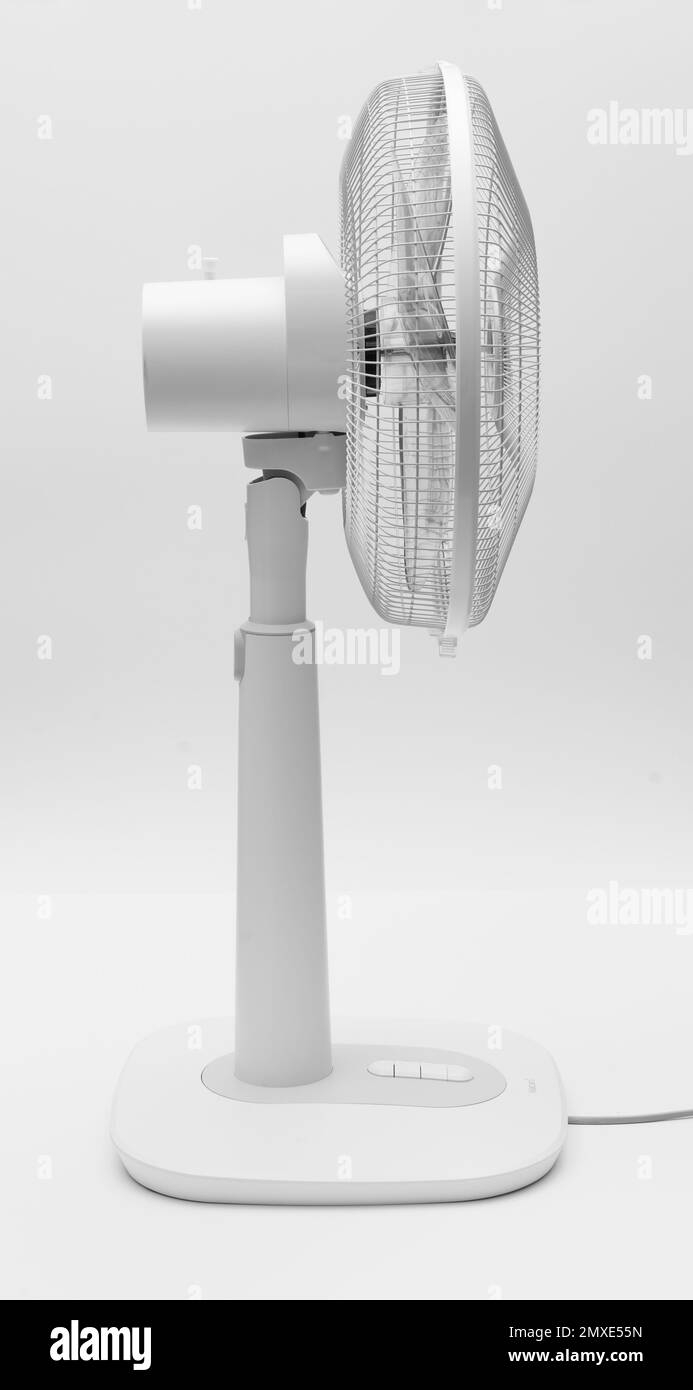 White fan minimal design isolate on white background Stock Photo - Alamy
