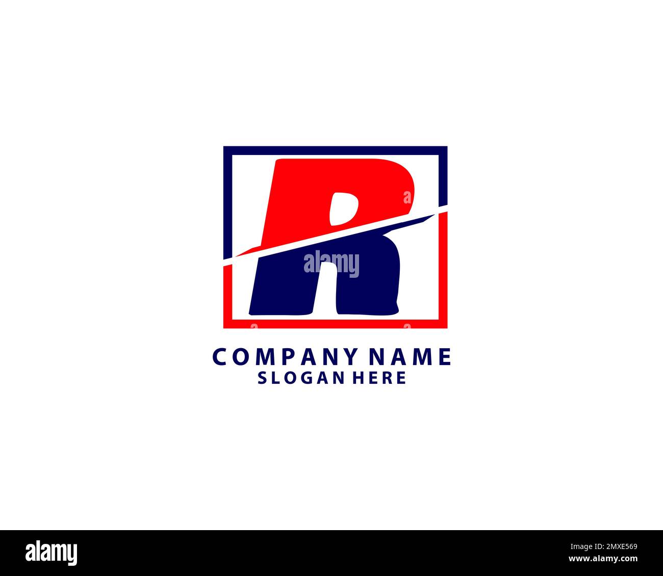 Initial letter R In the box Cut Off Vector Logo Stock Vector Image ...