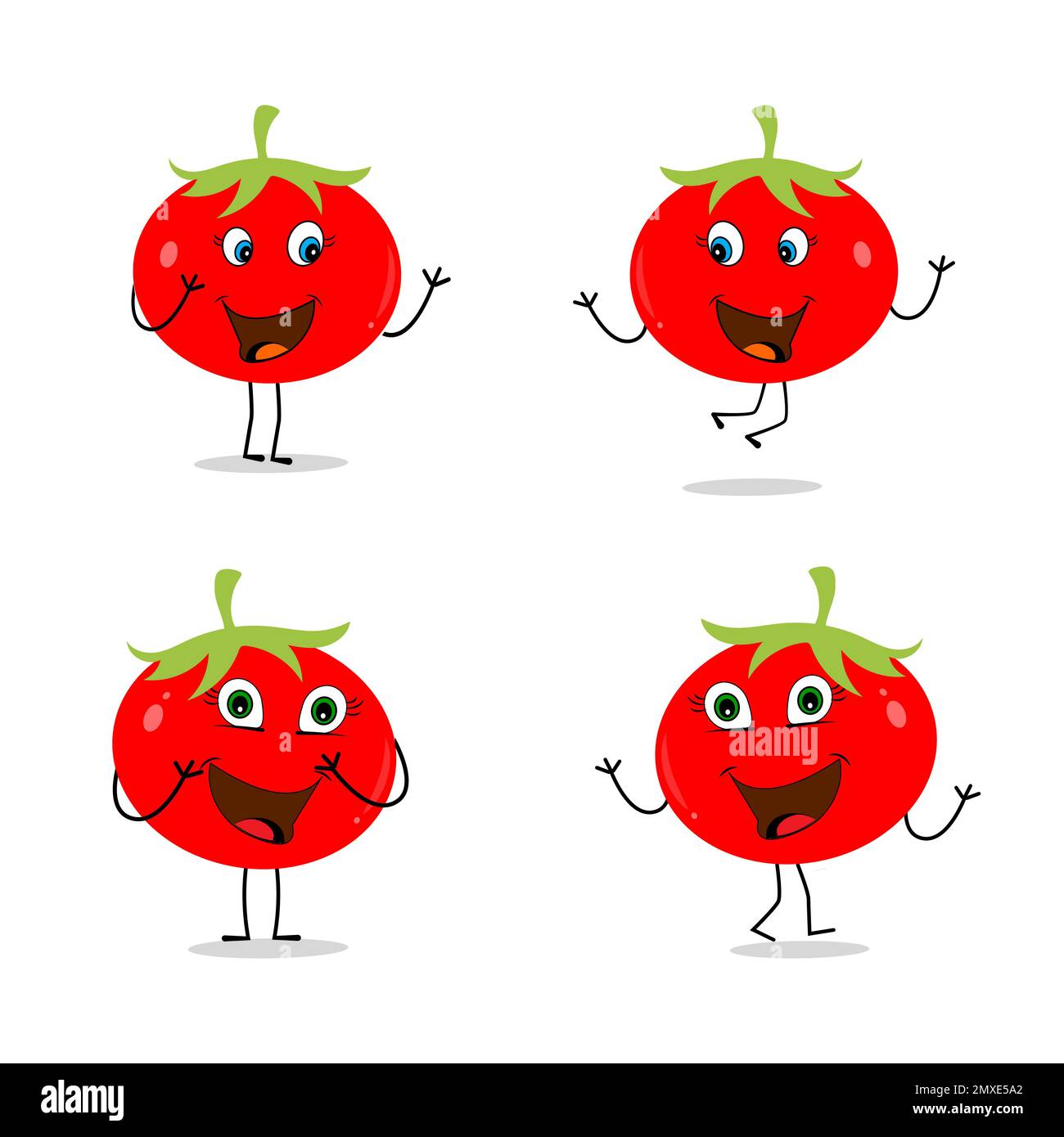 Tomato character design. Tomato vector. Cartoon mascot tomato smiling ...