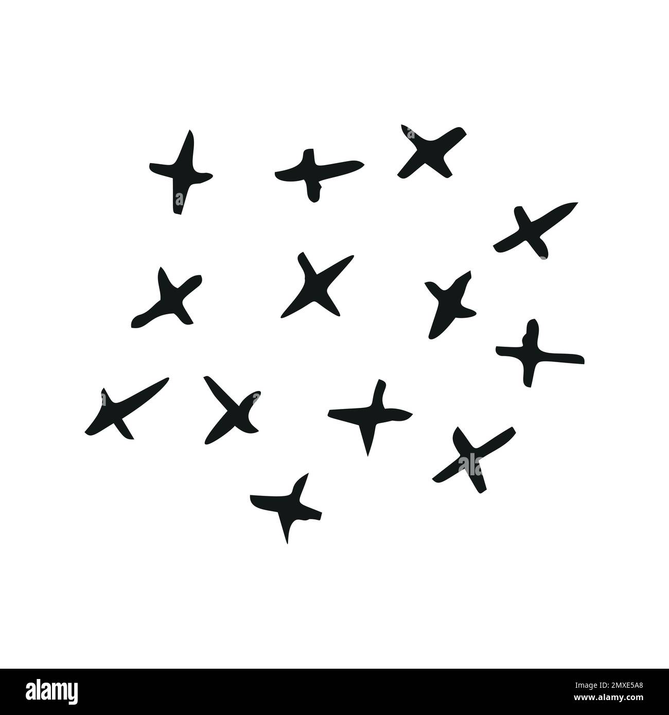 Simple starry sky motif vector set. Collection of nighttime icons for ...