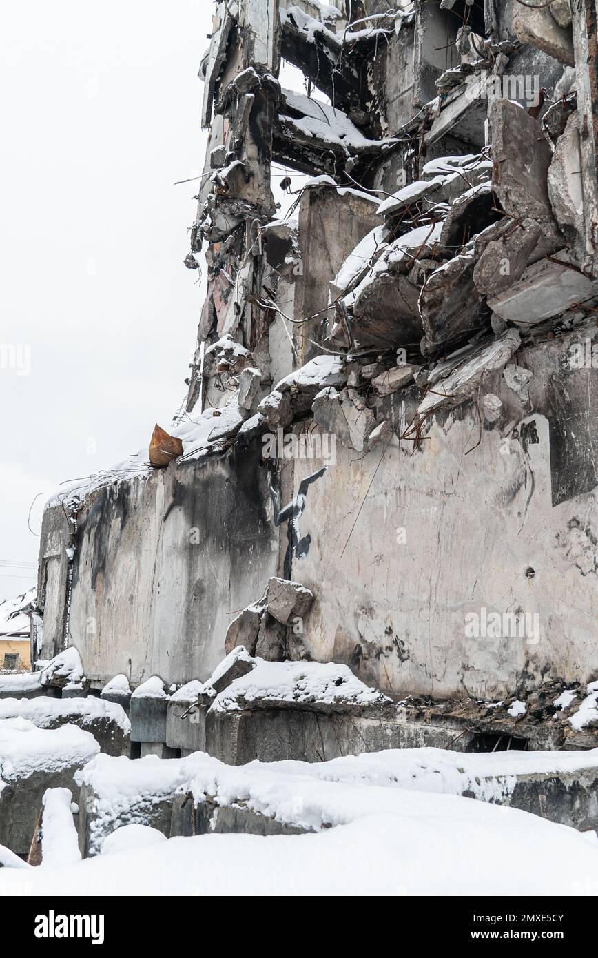 Ukraine, Borodyanka - Banksy graffiti on the wall Stock Photo - Alamy