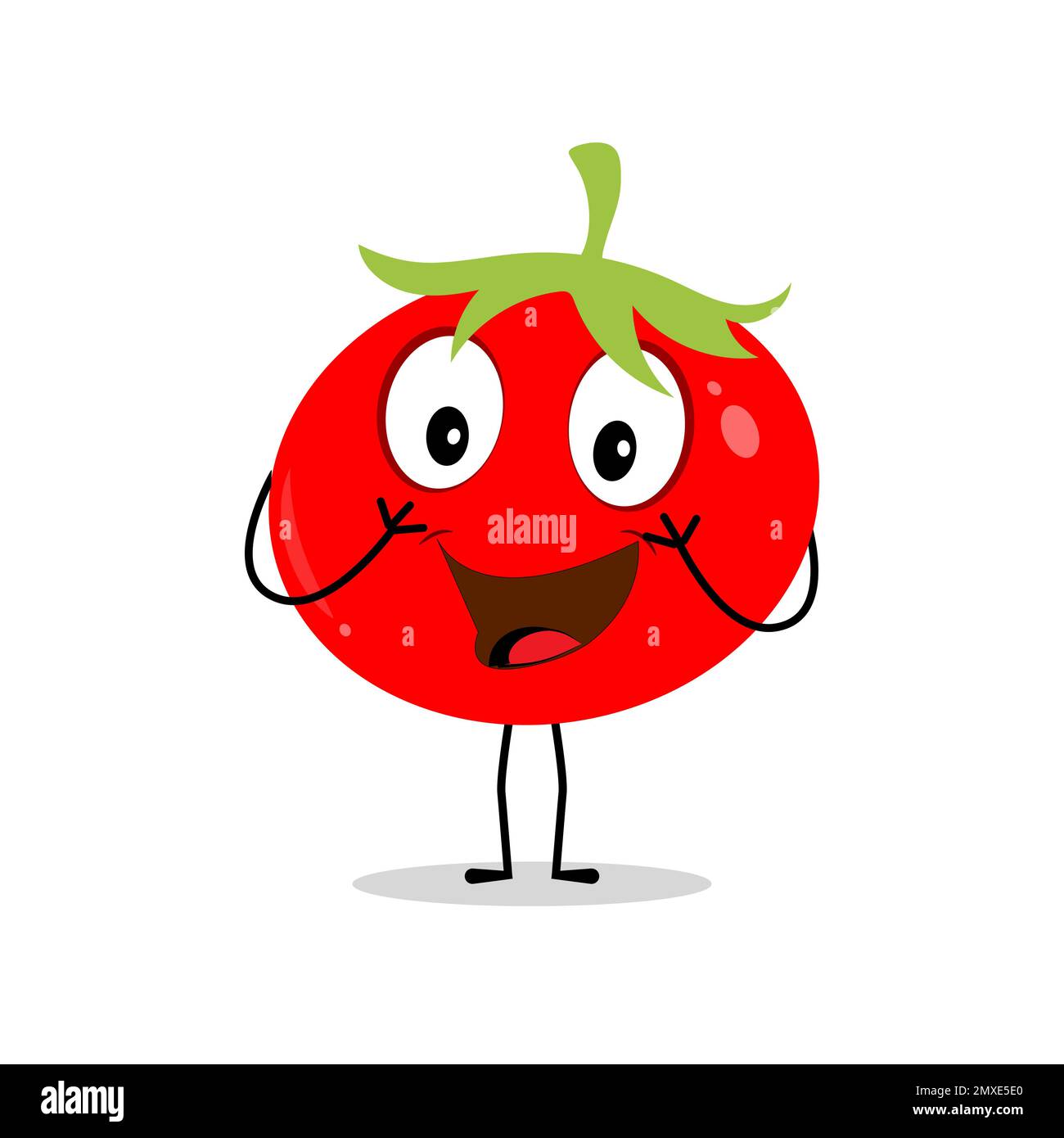 Tomato character design. Tomato vector. Cartoon mascot tomato smiling ...