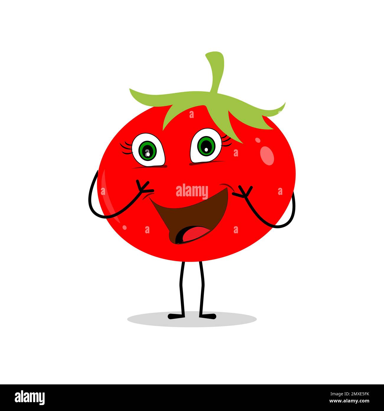 Tomato character design. Tomato vector. Cartoon mascot tomato smiling ...