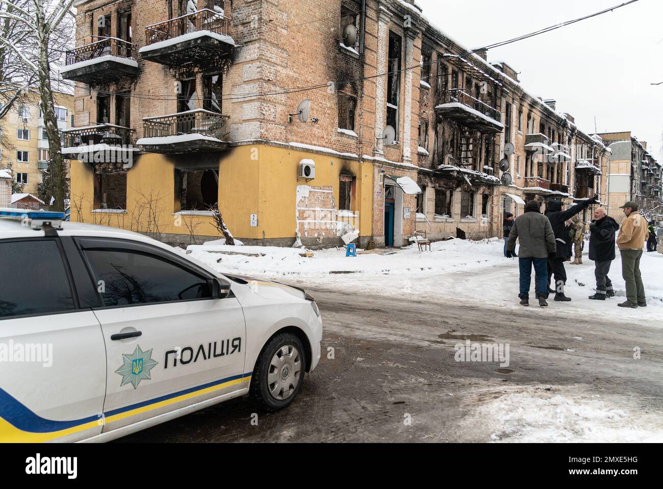 GOSTOMEL, UKRAINE - DECEMBER 02, 2022: Banksy graffiti theft from the ...
