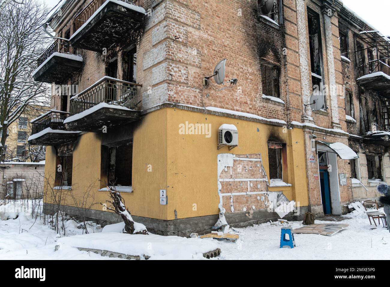 GOSTOMEL, UKRAINE - DECEMBER 02, 2022: Missing Banksy graffiti in ...