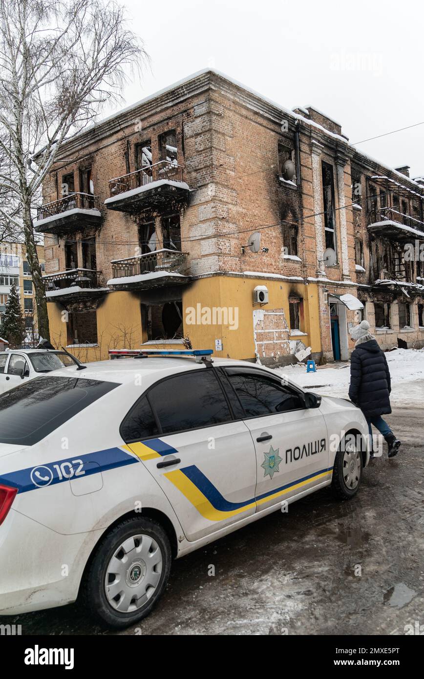 GOSTOMEL, UKRAINE - DECEMBER 02, 2022: Crime scene after Banksy ...