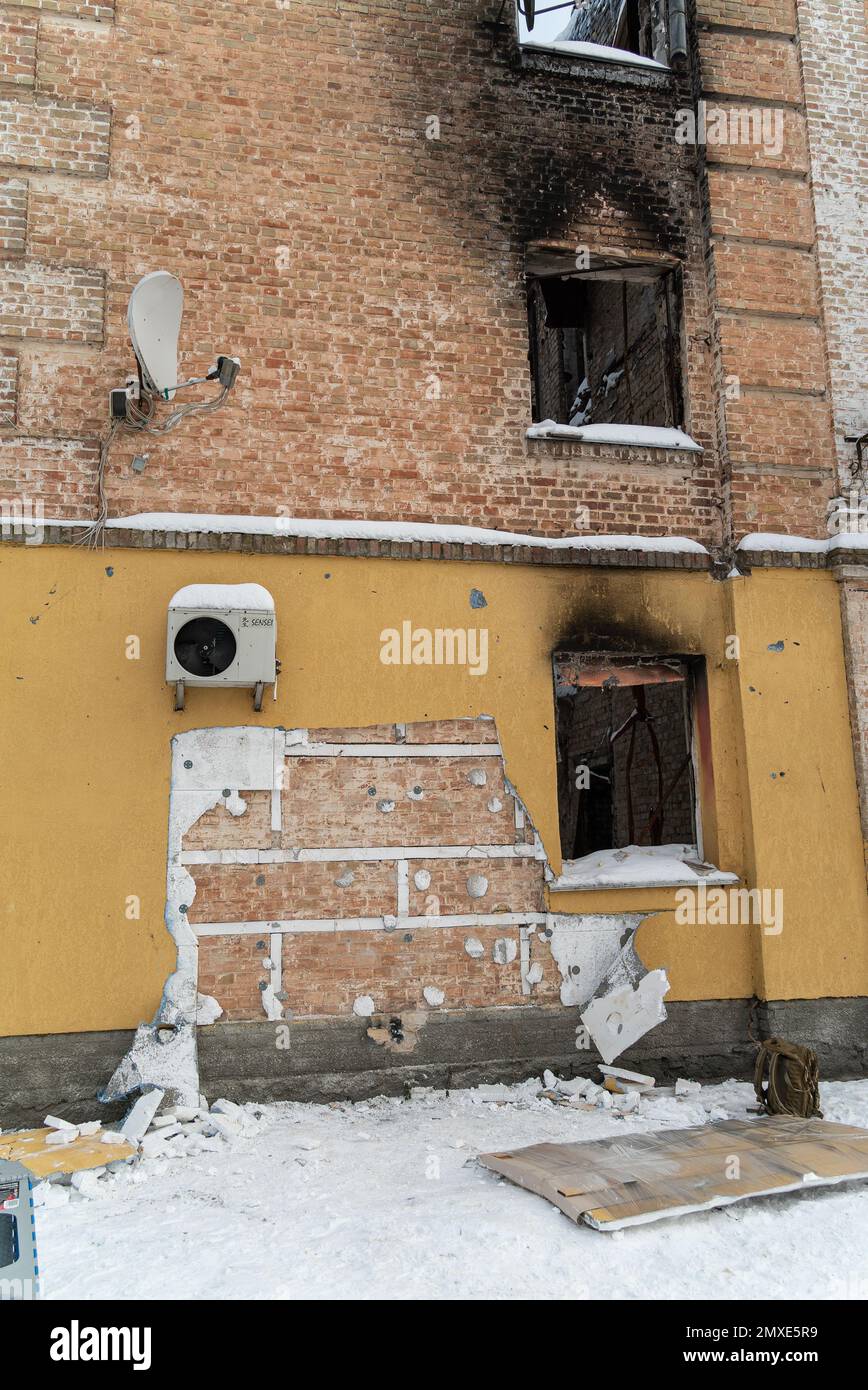 GOSTOMEL, UKRAINE - DECEMBER 02, 2022: Investigation into the theft of ...