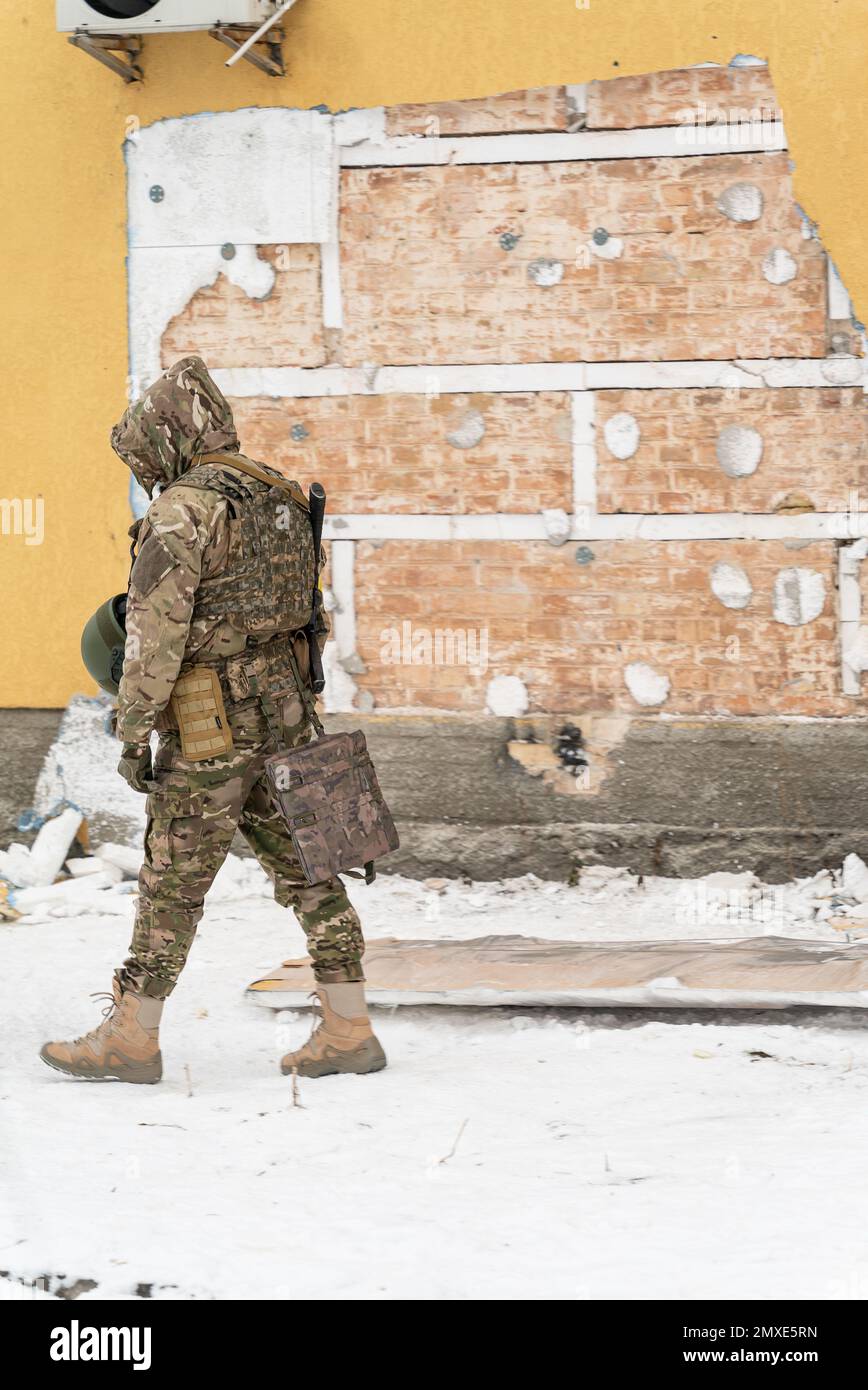 GOSTOMEL, UKRAINE - DECEMBER 02, 2022: Banksy graffiti theft from the ...