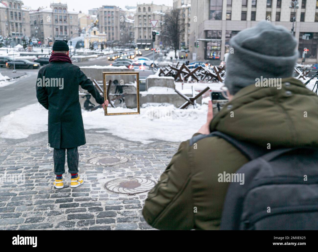 Kyiv, Ukraine - Banksy graffiti on Independence Square Stock Photo - Alamy