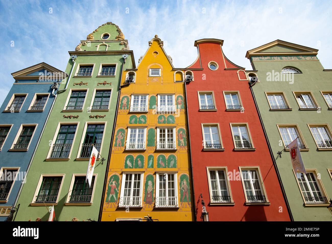 Old city of Gdansk with colorful buildings facades - Poland Stock Photo ...