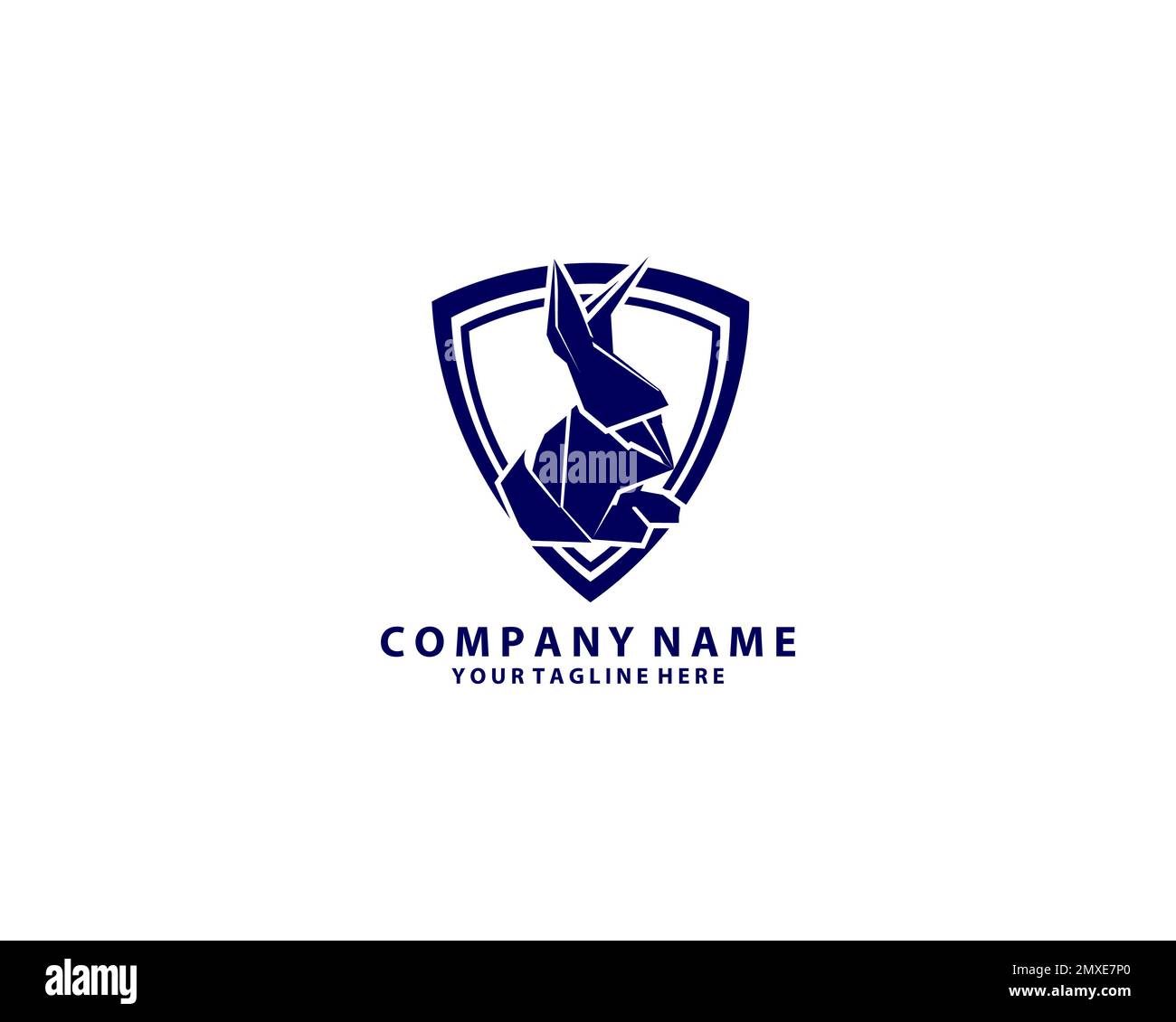 Minimal rabbit emblem template for business. Abstract rabbit head with ...