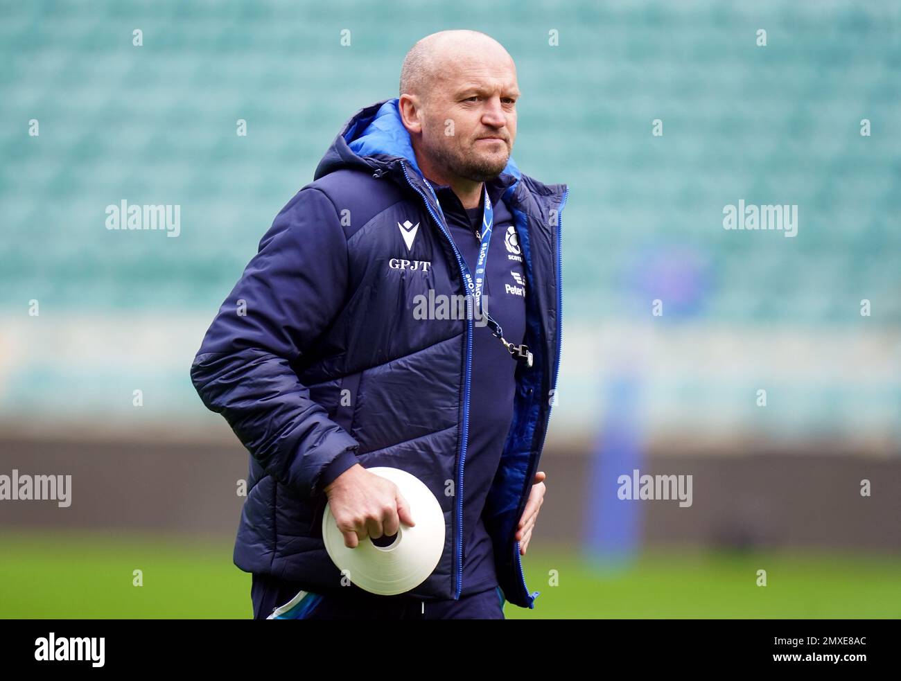 Scotland head coach Gregor Townsend during a Captains Run at Twickenham ...