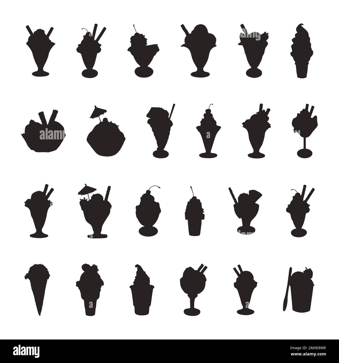 Icecreams silhouettes Cut Out Stock Images & Pictures - Alamy