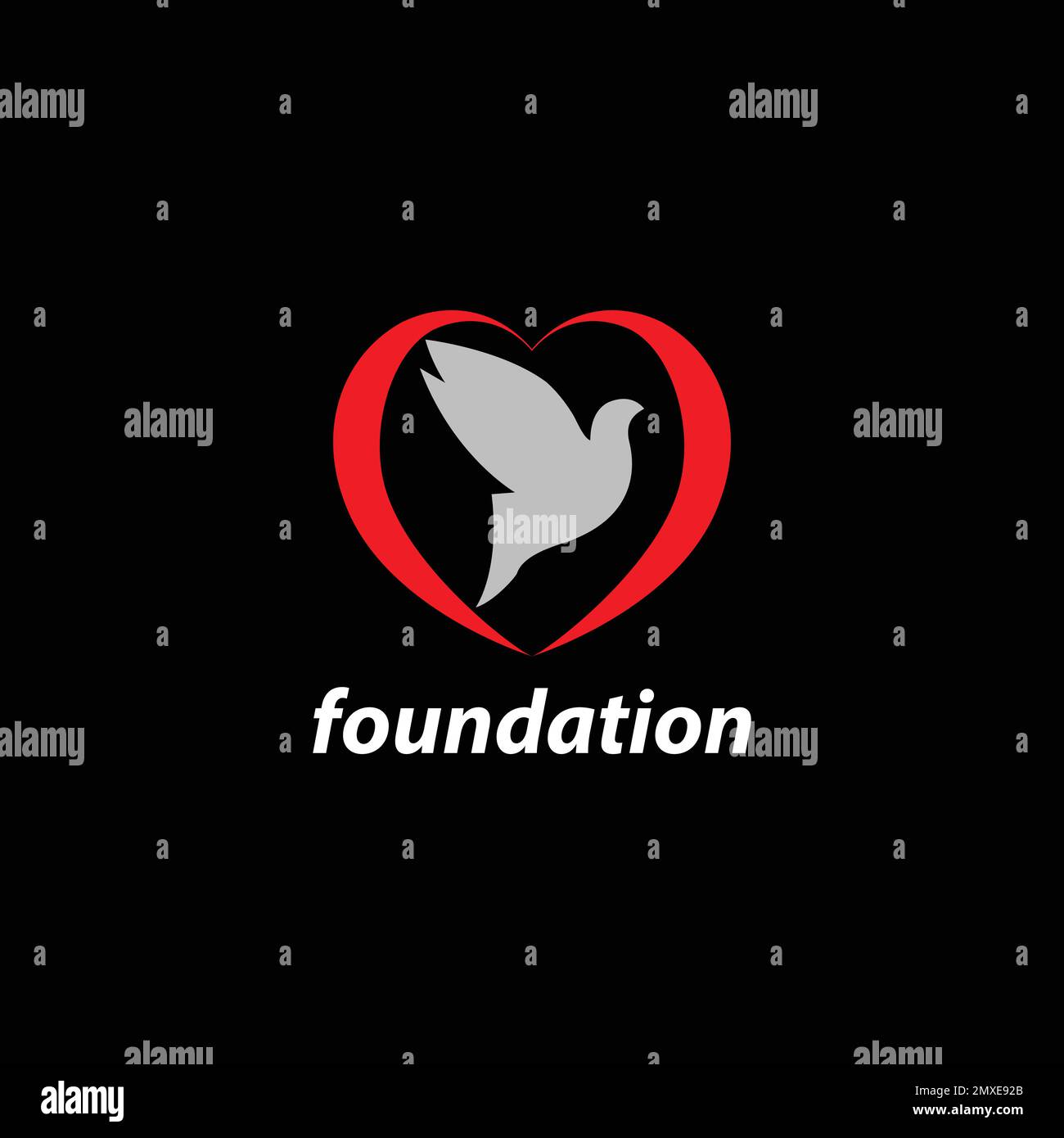 foundation dove logo in heart Stock Vector Image & Art - Alamy