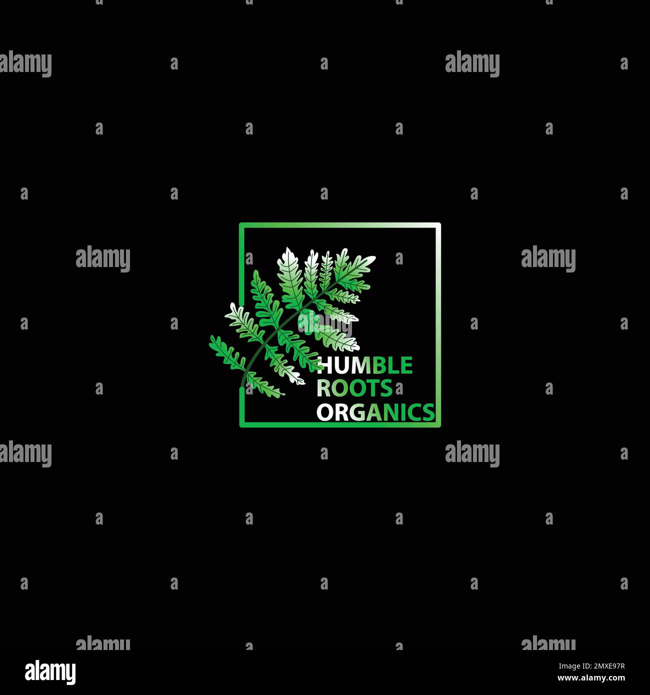 Eco life people tree logo with square line art style and business card ...
