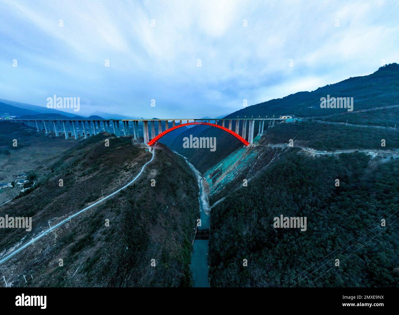Zunyi. 2nd Feb, 2023. This aerial photo taken on Feb. 2, 2023 shows the ...