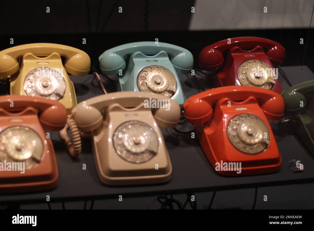 cute colorful old fashioned telephones Stock Photo - Alamy