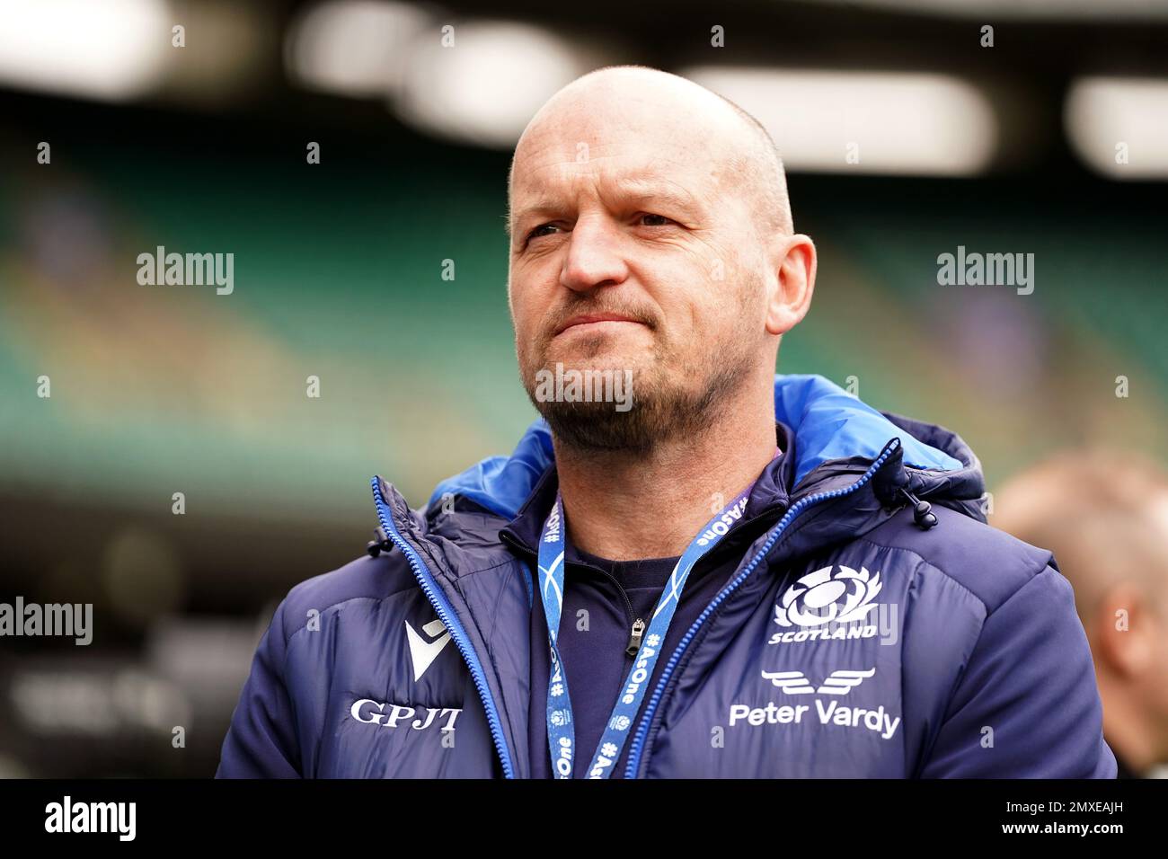Scotland head coach Gregor Townsend during a Captains Run at Twickenham ...
