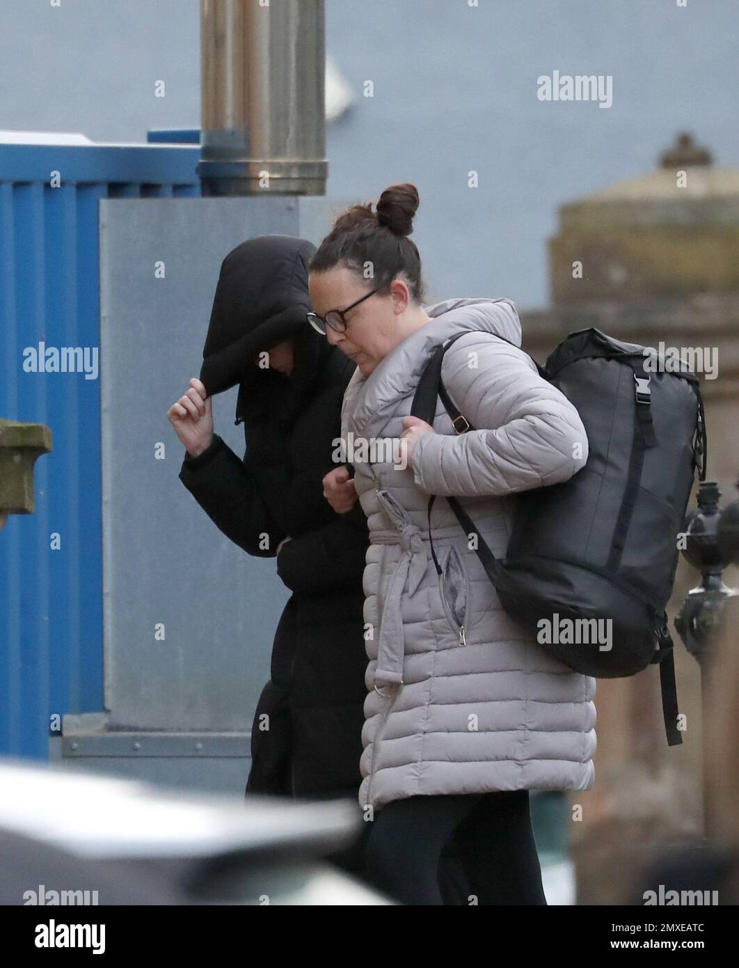 Travel agent Lyne Barlow (left) arrives at Durham Crown Court to be ...
