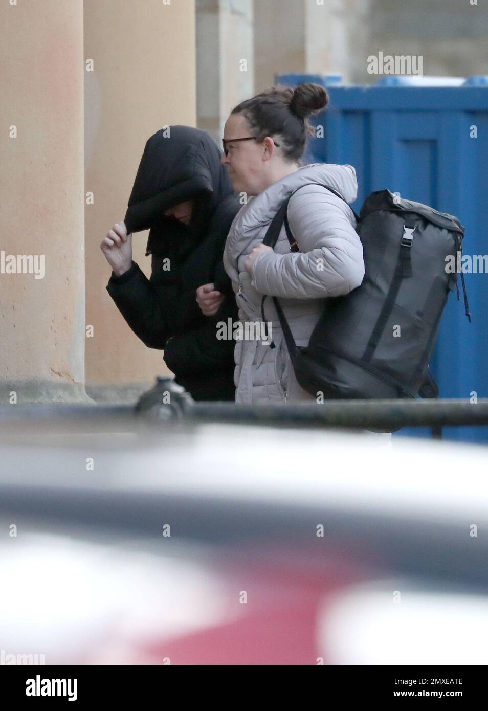 Travel agent Lyne Barlow (left) arrives at Durham Crown Court to be ...