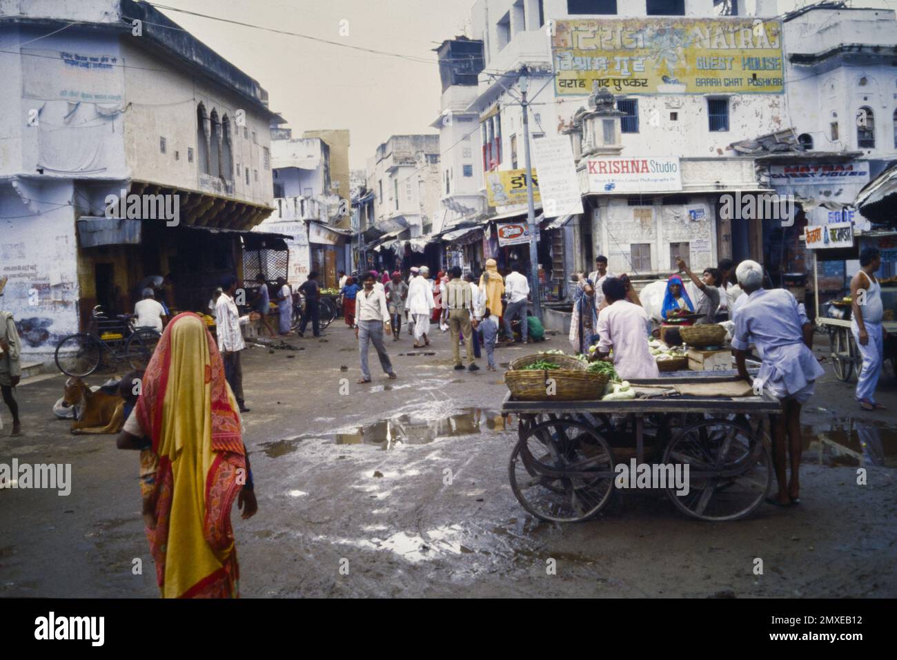Historic, Archive Image Of The Main Street Of Pushkar India With People ...