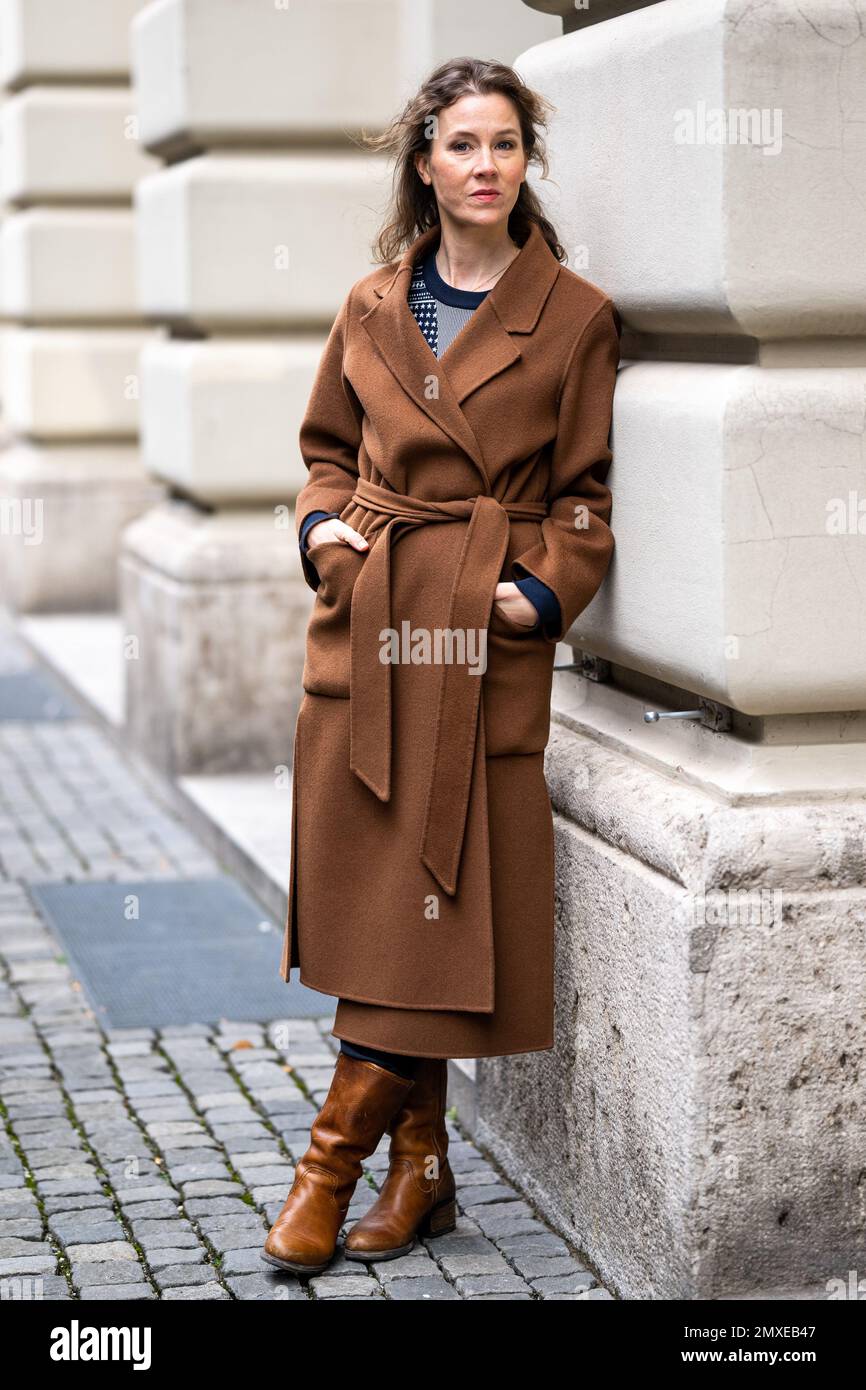 Munich, Germany. 03rd Feb, 2023. Franziska Hackl, actress, stands in ...