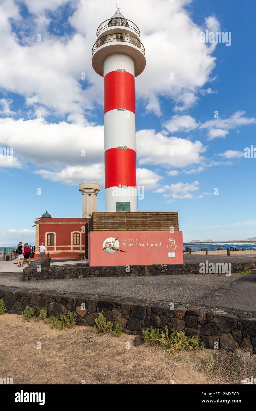 Tostón lighthouse overlooking the fishing museum in the northwest of ...