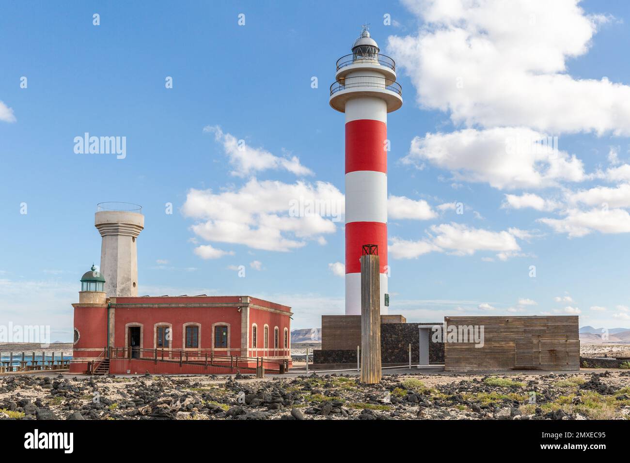 Tostón lighthouse overlooking the fishing museum in the northwest of ...