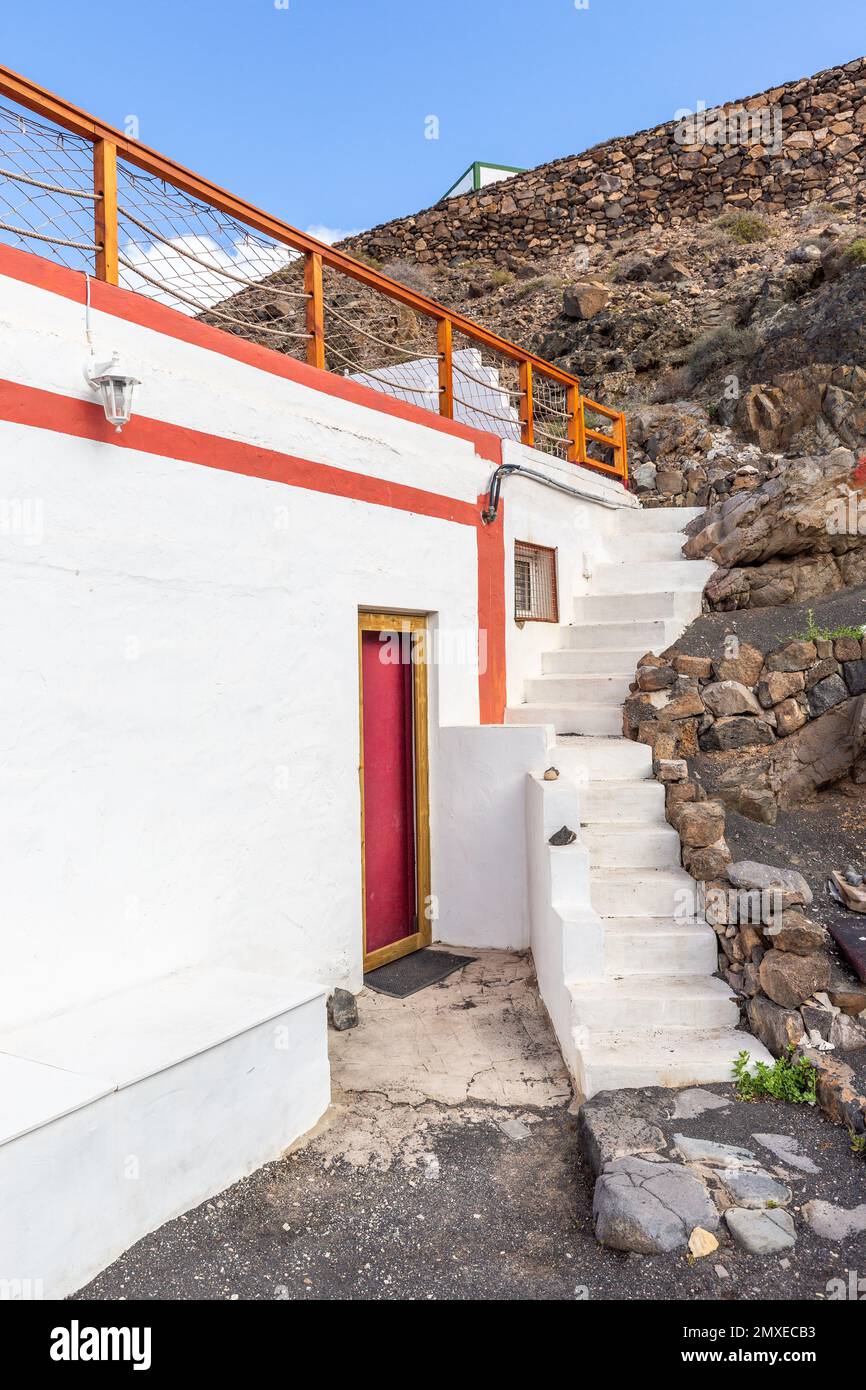 View of el Puertito de los Molinos on the west coast of the island of ...