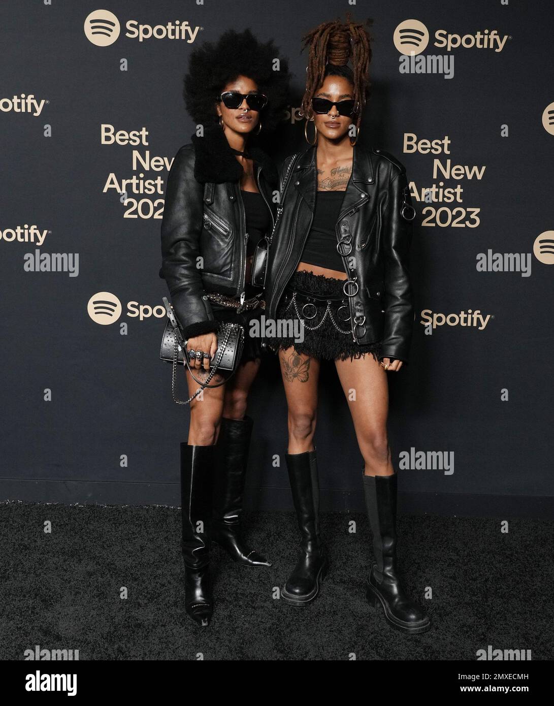 (L-R) Coco & Breezy arrives at the Spotify's 2023 Best New Artist Party ...