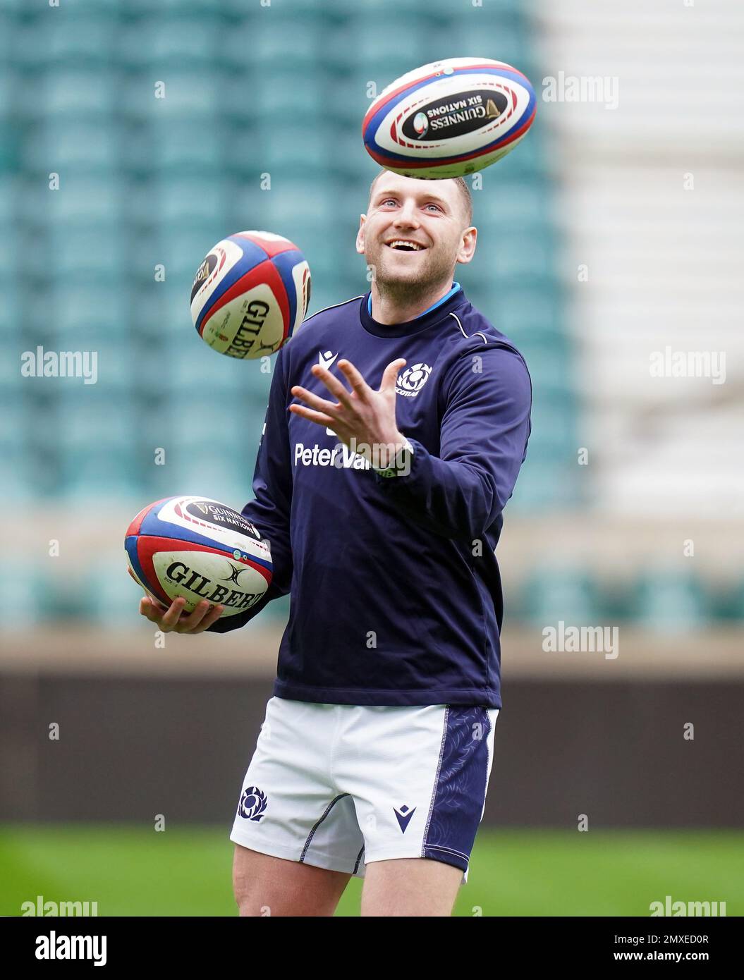 Scotland's Finn Russell juggles balls during a Captains Run at ...