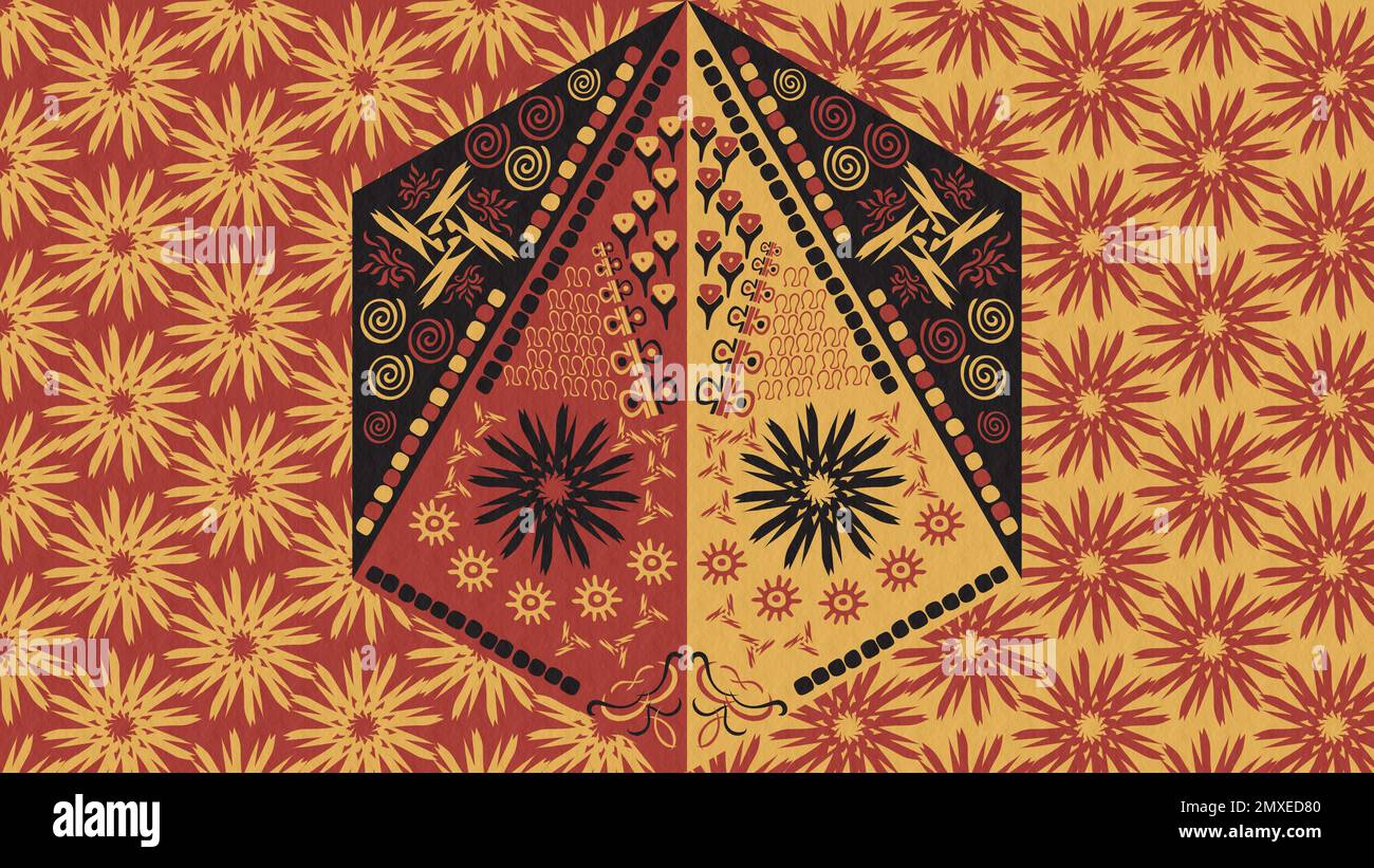 Traditional geometric ornate folk background, (pattern, background ...